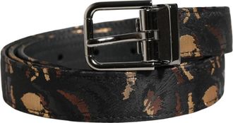 Dolce & Gabbana Homme, Accessoires, Multicolore, Taille: ONE Size Jacquard Silver Metal Buckle Belt