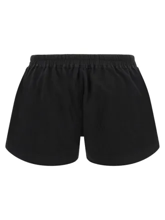 Rick Owens Womens Black Cotton Bermuda Shorts