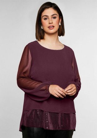 Sheego Klassische Bluse Tunika Langarm