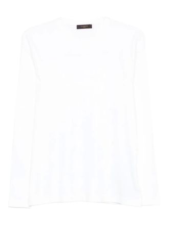 Zanone t-shirt en coton à manches longues - Blanc