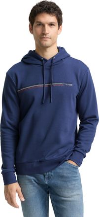 Tom Tailor Herren 1047825 Hoodie Sweatshirt mit Logo-Print, 28061-Ocean Blue, XXL