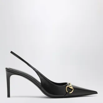 Gucci Schwarze Slingback-Pumps aus Leder