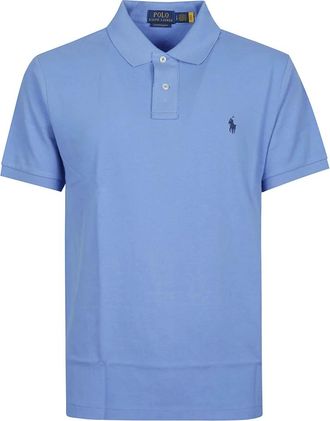 Polo Ralph Lauren Homme, Tops, Bleu, Taille: XL Polo &agrave; Manches Courtes avec Logo Brod&eacute;