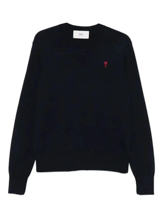 Ami Crewneck Sweater With Contrasted Ami De Coeur