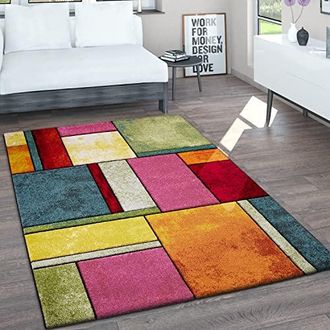 Paco Home Tapis De Salon Tapis Poils Ras Tapis Vintage D&eacute;coupe De Contour Fait Main Aspect 3D Chin&eacute;, Dimension:80x300 cm, Couleur:Multicolore