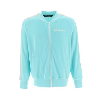 Palm Angels Chenille Bomber Track Jacket - - Sweatshirts & Hoodies - Herren - Blau - S