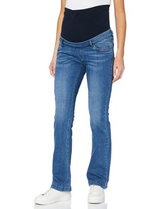 Bellybutton Bellybutton Maternity Damen Boot-Cut Umstands Jeans Jeans Bootcut mit Überbauchbund 0007553, Einfarbig, Gr. 36, Blau (Blue 0013)