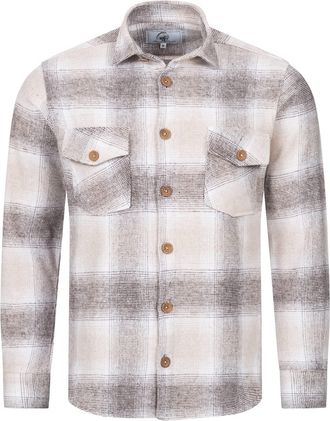 Rock Creek Herren Hemd Kariertes Flanellhemd Karohemd Herrenhemd Flanell Hemden Holzf&auml;llerhemd &Uuml;bergangsjacke Langarm Kariert Winter H-329 Braun 5XL