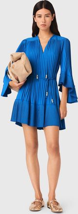 Maje Kurzes Plissiertes Kleid - Blau - Maje