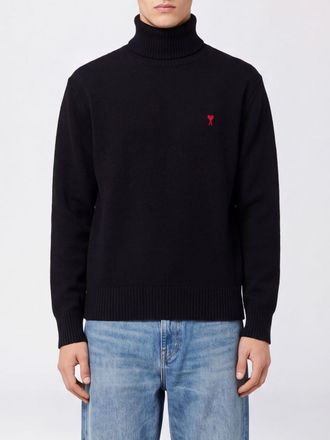 Ami Pull &agrave; col roul&eacute; en pure laine m&eacute;rinos avec logo Ami de Caur brod&eacute;