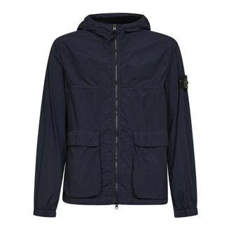 Stone Island Hooded Jacket - - Jackets - Herren - Blau - M