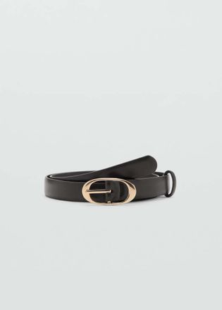 Mango Ceinture boucle ovale noir - Femme - XL - MANGO