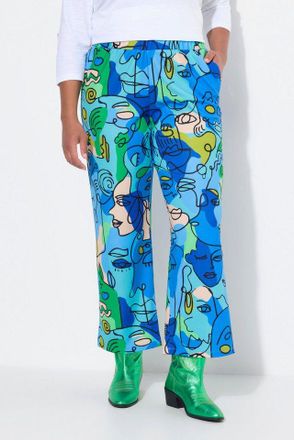 Angel Of Style Schlupfhose Hose gerades Bein Gesichter-Muster Elastikbund