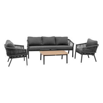 Hesperide Gartengarnitur Oriengo Anthrazit & Graphit - 5-Sitzer - Anthrazit/Graphit