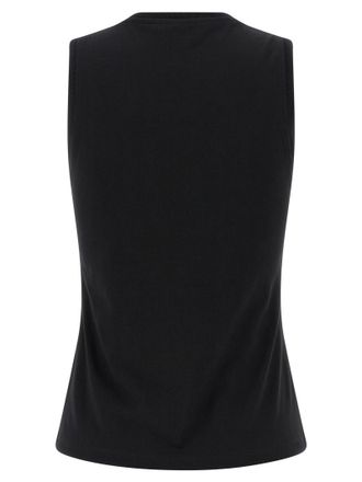 Balmain Womens Black Cotton Sleeveles T-Shirt
