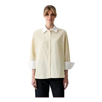 Barbour Chemise &agrave; manches longues d&eacute;contract&eacute;e ray&eacute;e Avon - Femme - Blouses et Chemises - Beige - Taille: 42 FR