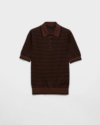 Prada Gestreiftes Poloshirt aus Baumwolle