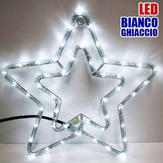 Trade Shop Trade Shop Traesio - Trade Shop - doppelter heller weihnachtsstern 50 led kaltweisse farbe f&uuml;r den innen- und aussenbereich
