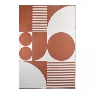 Dezenco Dezenco - Tapis ext&eacute;rieur, kilim reversible LYN2 bf reversible 120x170 Terracota et cr&egrave;me