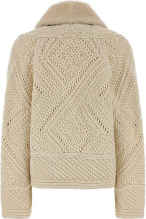 Ermanno Scervino Virgin Wool Cable-Knit Coat - Beige