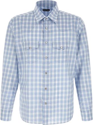 Tom Ford Homme, Chemises, Bleu, Taille: 3XL Western Shirt