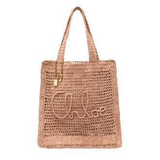 Chlo&eacute; Raffiabeutel mit B&uuml;ffellederbesatz - - Bags - Damen - Braun - ONE SIZE