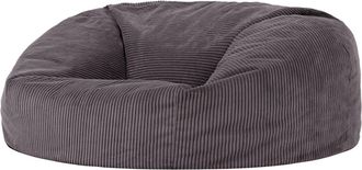 Icon Brand Soul XXL Sitzsack Sofa f&uuml;r Erwachsene, Dunkelgrau, Flauschiger Cordstoff, 2 Sitzer, Bequemer Bean Bag Sofa mit F&uuml;llung, Relaxsessel, Lounge, Wohnzimme