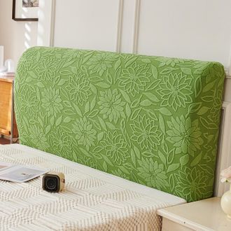 Generic Elastischer Flanellbezug mit Bettkopfteil Bezug Muster, Queen Kingsize Gr&ouml;&szlig;e, Kopfteil Bezug Staubschutzh&uuml;lle f&uuml;r Schlafzimmerdekoration Gr&uuml;n Cal King