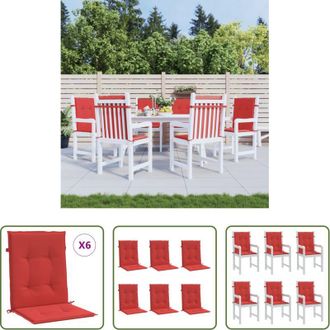 vidaXL vidaXL Niedriglehner - Gartenstuhlauflagen f&uuml;r Niedriglehner 6 Stk. Rot 100x50x3 cm