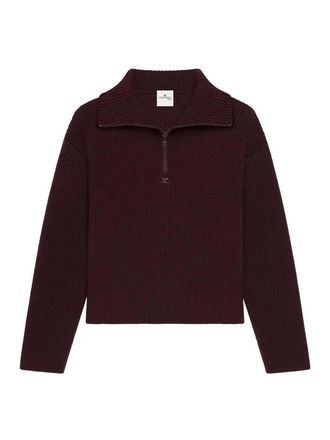 Courr&egrave;ges Pull Col Rond - Rouge Brun