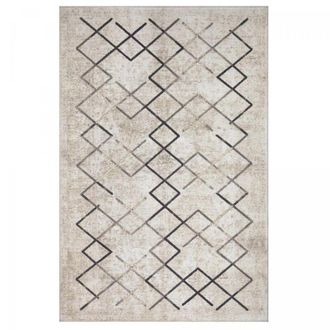 Jadorel Tapis salon et chambre 150x230 cr&egrave;me rectangle tiss&eacute; motif scandinave JOINTA