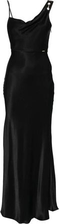 Twinset Femme, Robes, Noir, Taille: 34 FR Asymmetric Strap Bead Slip Dress
