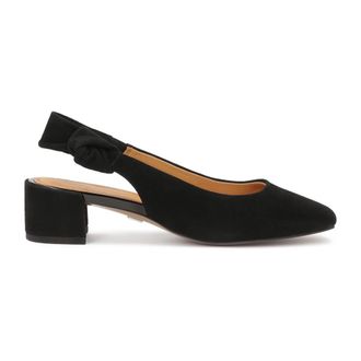 Kazar Schwarze Pumps mit offener Ferse und niedrigen Stiletto-Abs&auml;tzen - - Shoes - Damen - Schwarzk - 37 EU