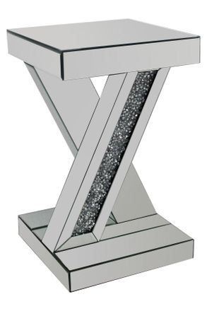 Xora Beistelltisch, Silber, Glas, Holzwerkstoff, rechteckig, eckig, Sockel, 30x50x30 cm, Wohnzimmer, Wohnzimmertische, Beistelltische, Glas-Beistelltische