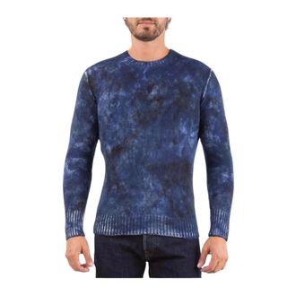 Avant Toi Homme, Pulls, Bleu, Taille: L Pull Bleu en Cachemire Soie Laine