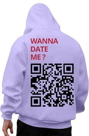 Generic Pull &agrave; capuche &agrave; manches longues et poche pour la Saint-Valentin 2026 - Couleur unie - Pour homme et femme, violet, XXL