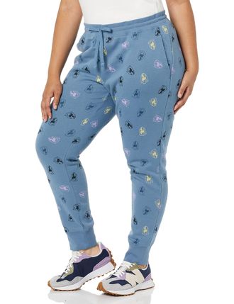 Amazon Essentials Disney | Marvel | Star Wars Damen Jogginghose aus French-Terry-Fleece, Marvel Black Panther, XXL