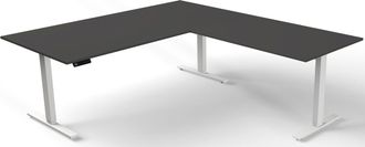 Kerkmann Schreibtisch Move 3 elektr. h&ouml;henverstellbar BxT 200x220cm + Anbautisch anthrazit