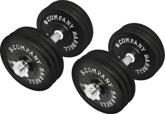 Bad Company Guss Kurzhantel-Set 65Kg (2 x Kurzhantelstange 35cm und 12x5Kg Hantelscheiben) Hantelset Hanteln Gewichte