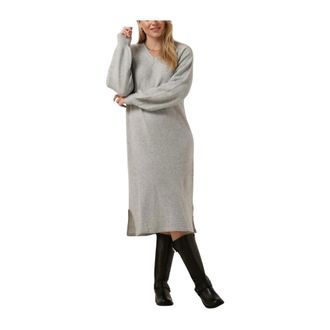 Minus V-Ausschnitt Midi Strickkleid - - Dresses - Damen - Grau - S