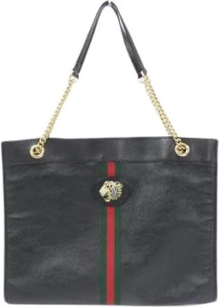 Gucci unisex, Pre-owned, Noir, Taille: ONE Size Pre-owned Rajah Leather Tote Bag