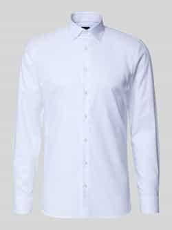 Olymp No. 6 Super Slim Fit Business-Hemd mit Kentkragen und Strukturmuster