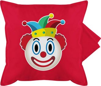Shirtracer Kissenbezug - Karneval & Fasching - Kissen - Clown Emoticon - 50 x 50 cm - Rot - karnevalskissen fasching- clowns sofakissen mit carnevale karnevals f