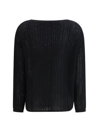 Allude Womens Rib-Knit Crew-Neck Sweater 90 Kashmir-Capra Hircus Kashmir/capra