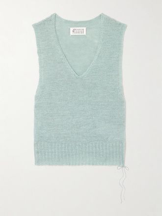 Maison Margiela Pull Sans Manches En Chanvre - Bleu