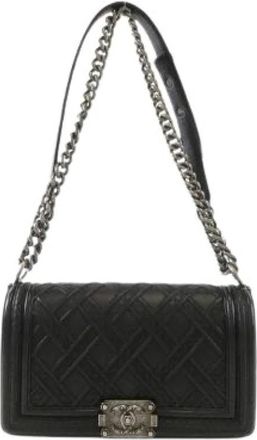 Chanel Pre-owned Boy Lamb Shoulder Bag - Femme - Pre-owned - Noir - Taille: ONE Size