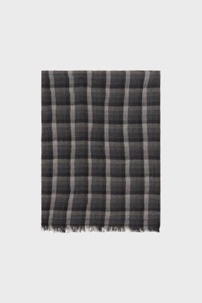 Gerard Darel Echarpe &agrave; carreaux en coton et laine - RIELLE - Gris moyen