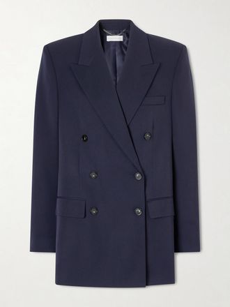 Stella McCartney Doppelreihiger Blazer Aus Woll-twill - Blau