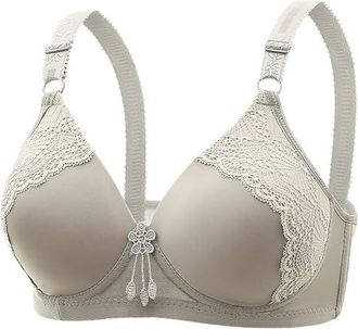 Generic Bikini pour femme - Bretelles r&eacute;glables - Couverture compl&egrave;te - Soutien-gorge confortable sans armatures - Soutien-gorge sans armatures, gris, 40