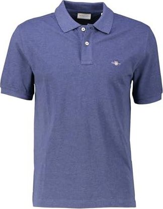 GANT Reg EMB Archive Shield Polo, Mélange de Jeans Bleu foncé, L Hommes
